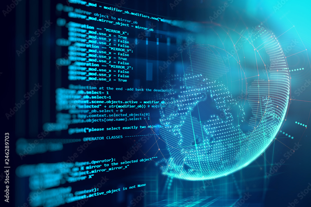 Programming code abstract technology background of software developer ...