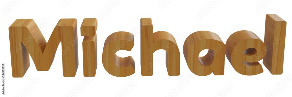 michael in 3d name with wooden texture Stock Illustration | Adobe Stock