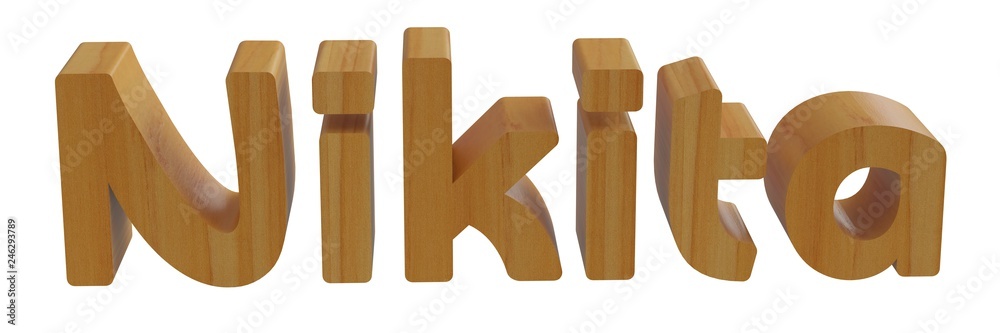 nikita in 3d name with wooden texture Stock Illustration | Adobe Stock