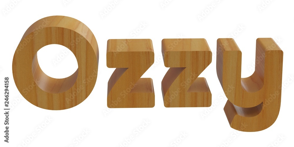 ozzy in 3d name with wooden texture Stock Illustration | Adobe Stock