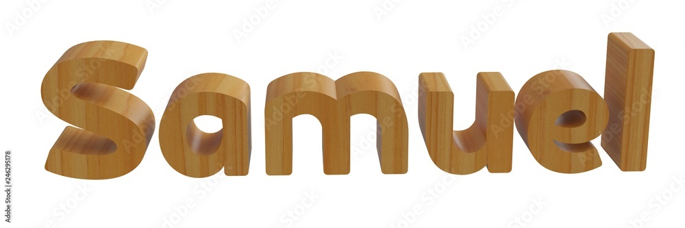 samuel in 3d name with wooden texture Stock Photo | Adobe Stock