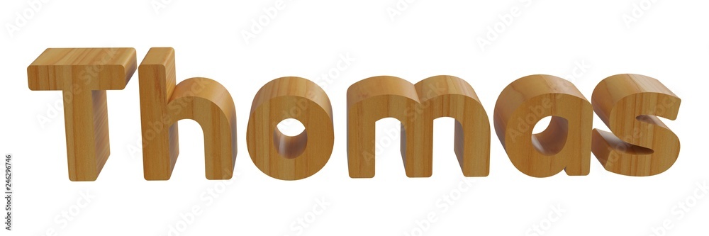 thomas in 3d name with wooden texture Stock Illustration | Adobe Stock