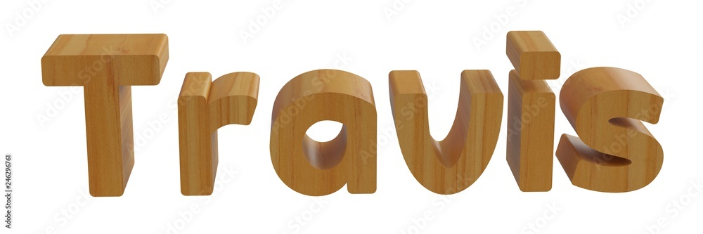 travis in 3d name with wooden texture Stock Illustration | Adobe Stock