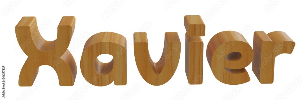 xavier in 3d name with wooden texture Stock Illustration | Adobe Stock