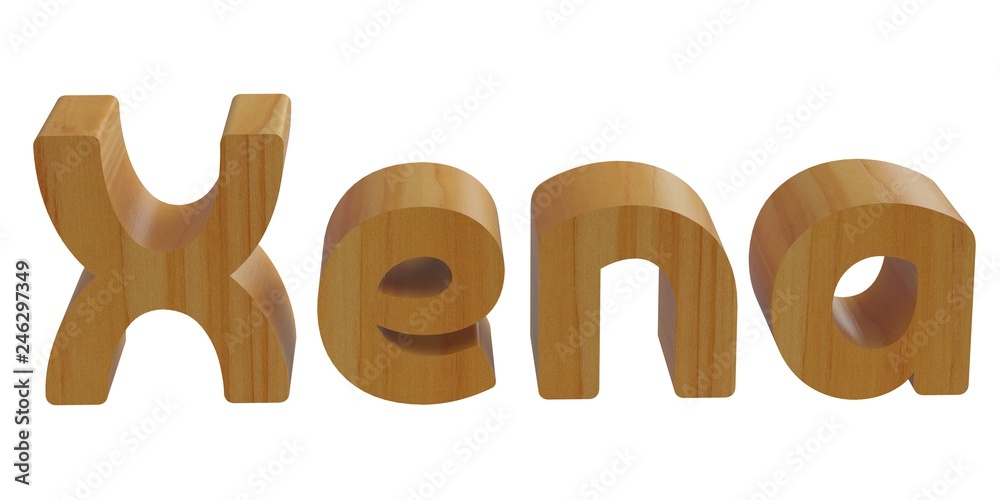 xena in 3d name with wooden texture Stock Illustration | Adobe Stock