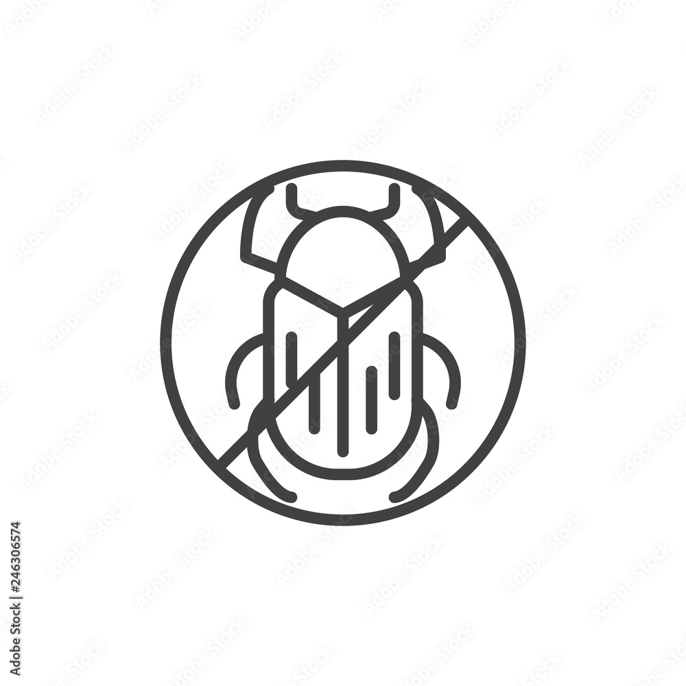 No beetle pests line icon. linear style sign for mobile concept and web ...