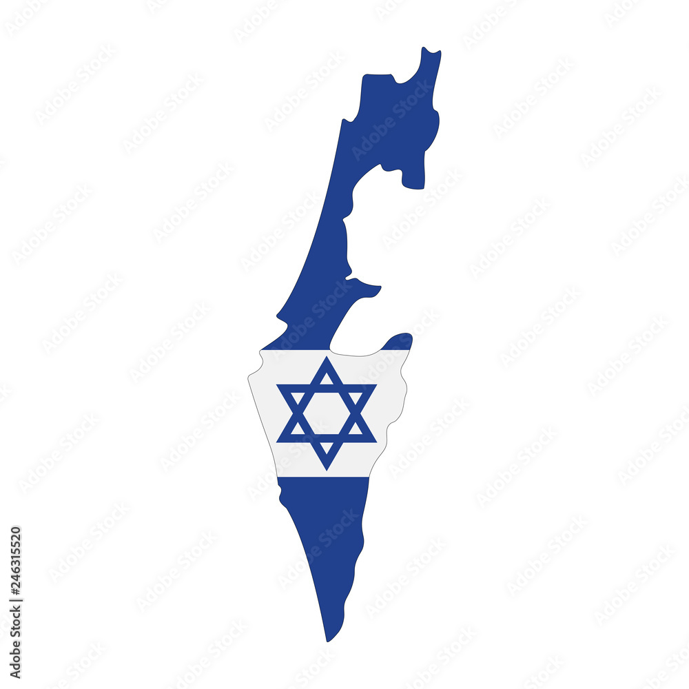 map of Israel - flag Stock Vector | Adobe Stock