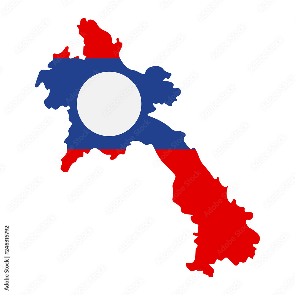 map of Laos - flag Stock Vector | Adobe Stock