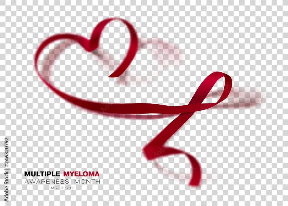 Multiple Myeloma Awareness Month. Burgundy Color Ribbon Isolated On ...