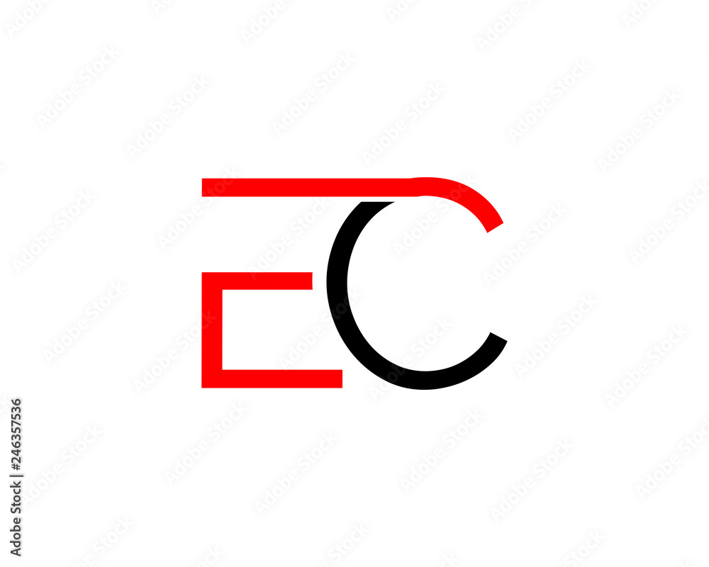 Initial Letter EC Logo Template Design Stock Vector | Adobe Stock