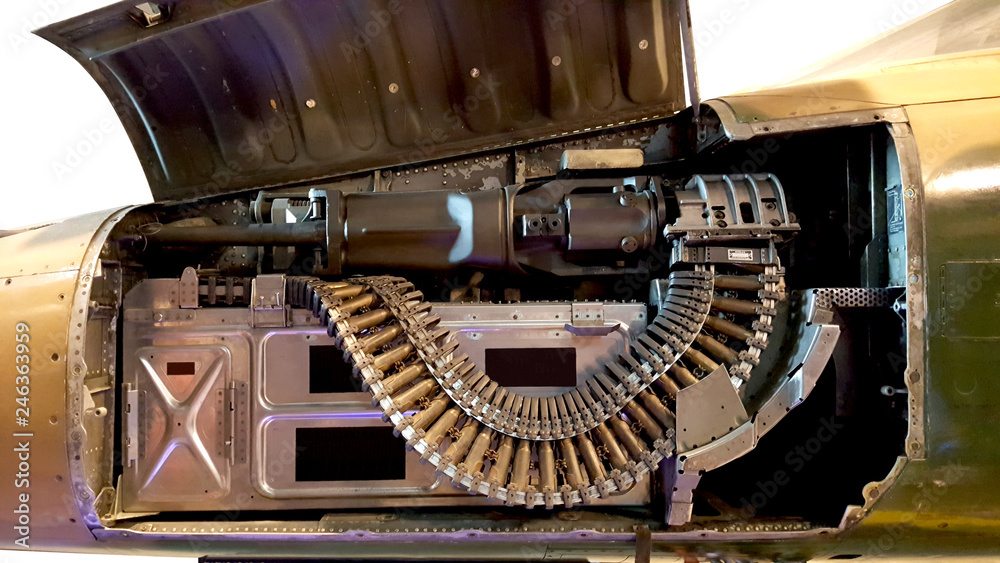 M39 cannon installed in F-5A freedom fighter. Stock Photo | Adobe Stock