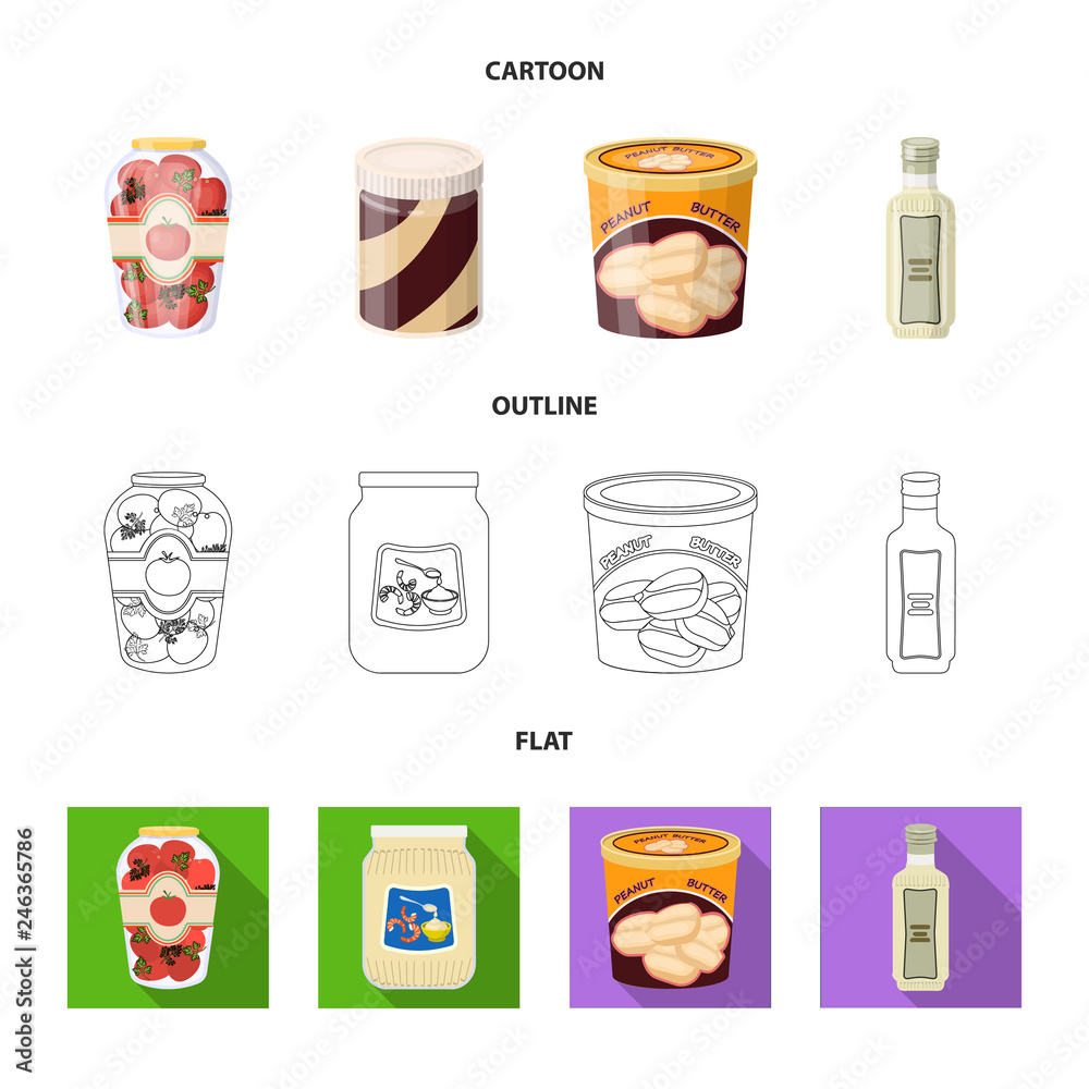 Vector design of can and food logo. Collection of can and package stock ...