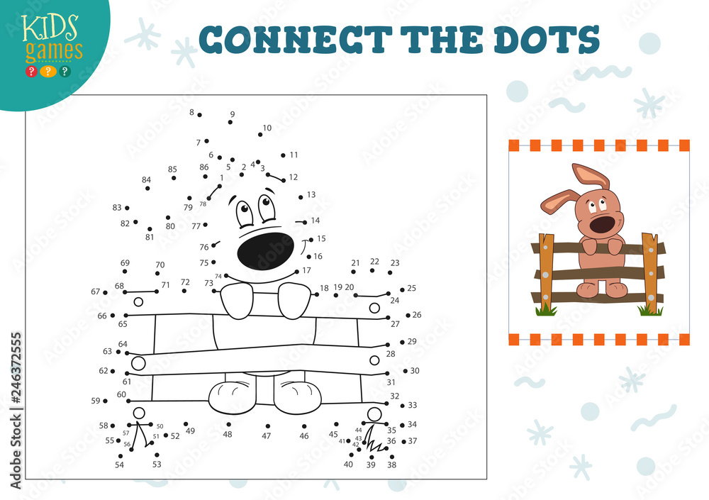 Preschool kids activity with connect the dots game vector illustration ...