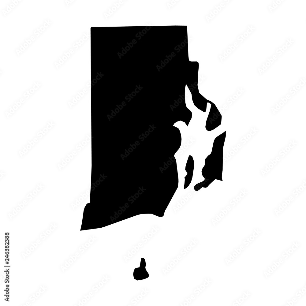 Rhode Island, state of USA - solid black silhouette map of country area ...
