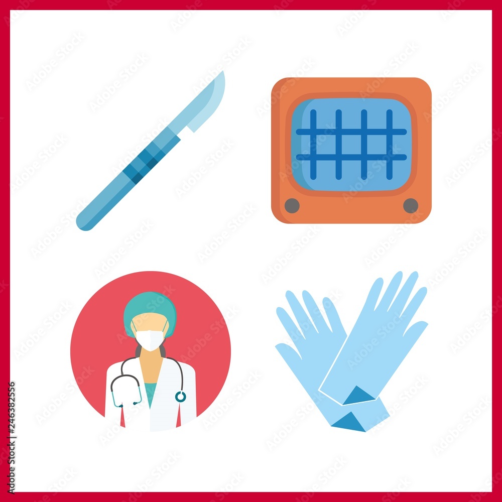 4 operation icon. Vector illustration operation set. medical gloves and ...