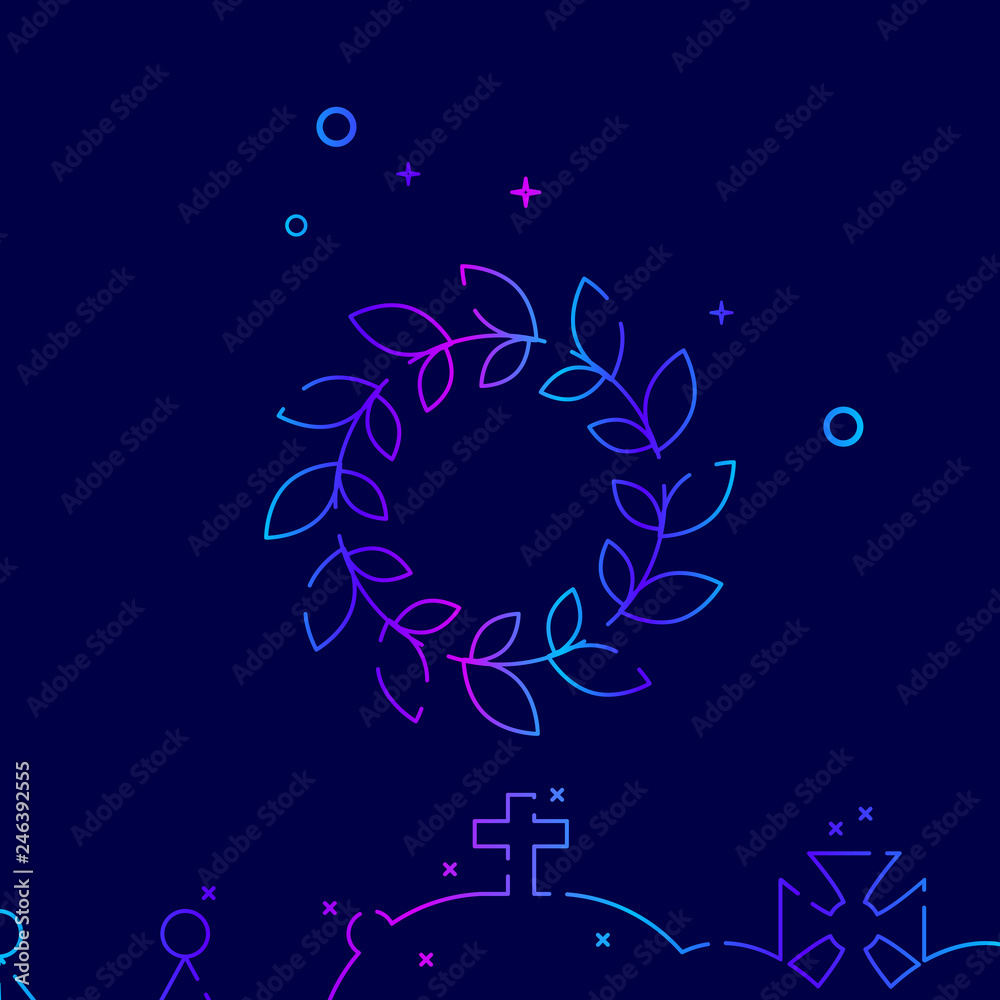 Caesar's Crown of Leaves Vector Line Icon, Symbol, Pictogram, Sign on a ...