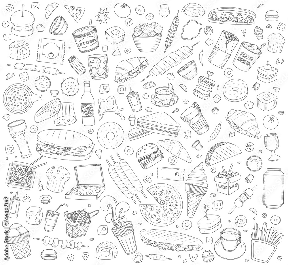 Fast Food Elements Stock Vector Adobe Stock
