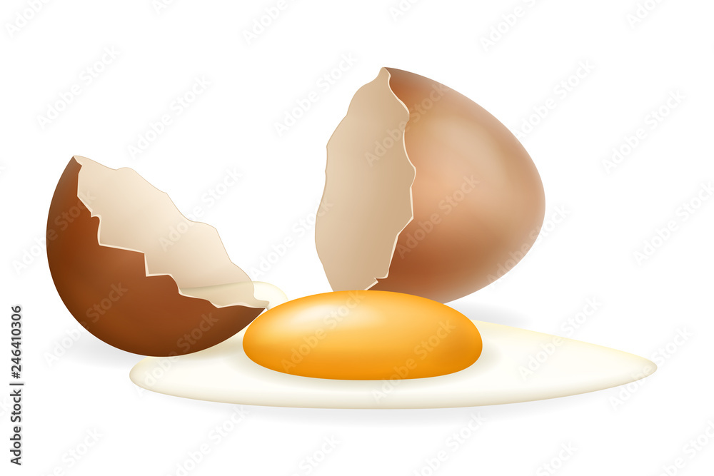 White Eggs Cracked