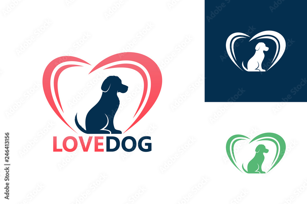 Love Dog Logo Template Design Vector, Emblem, Design Concept, Creative ...