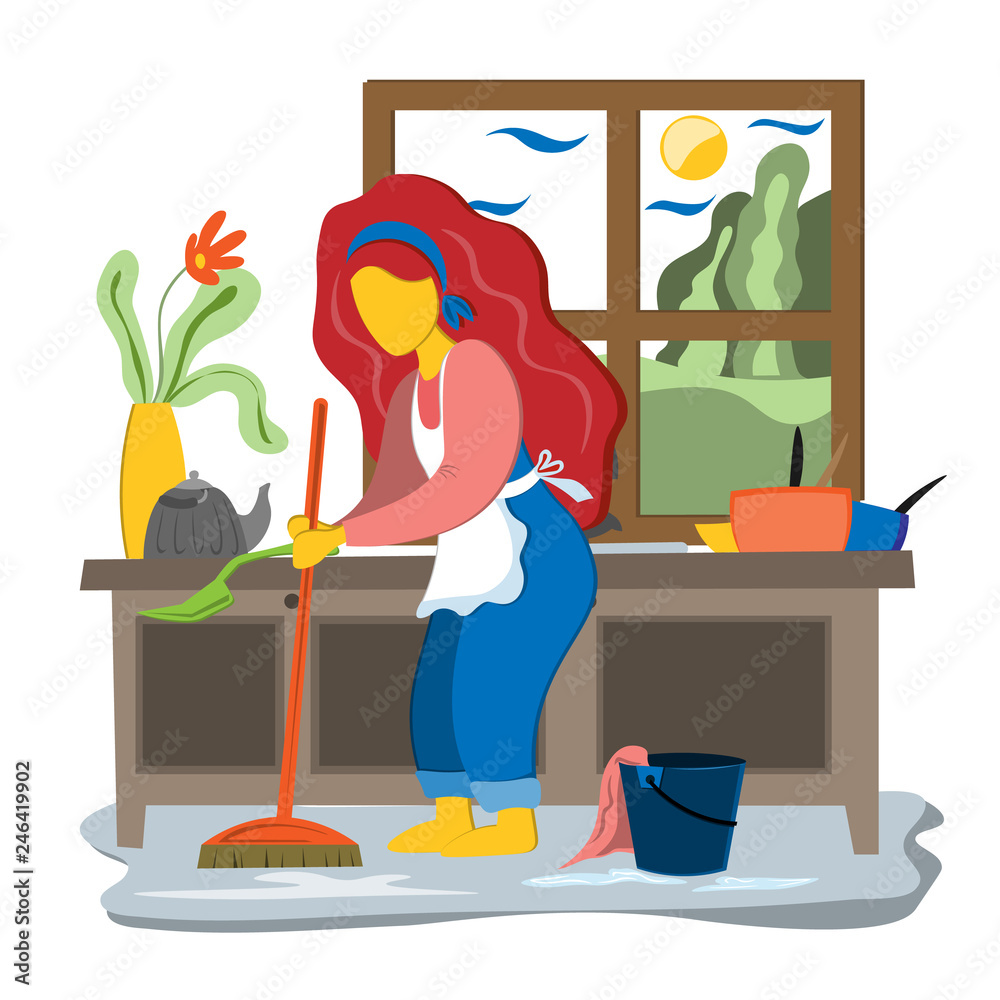 Kitchen Cleaning Clipart