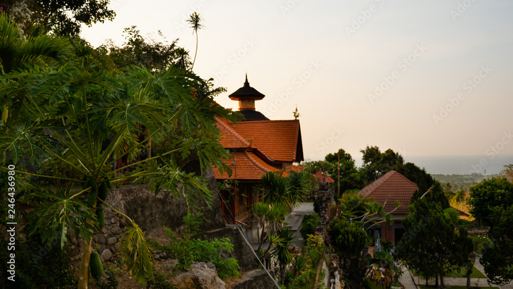 buddhist temple Brahma Vihara Arama with statues gods. balinese temple ...