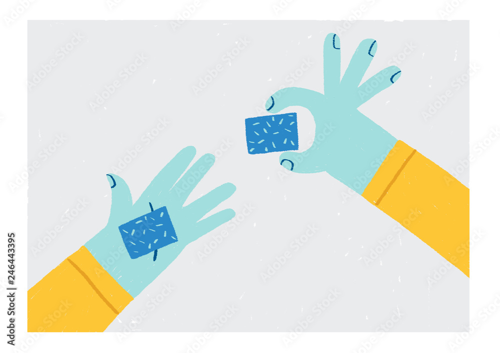 hands holding cubes Stock Illustration | Adobe Stock