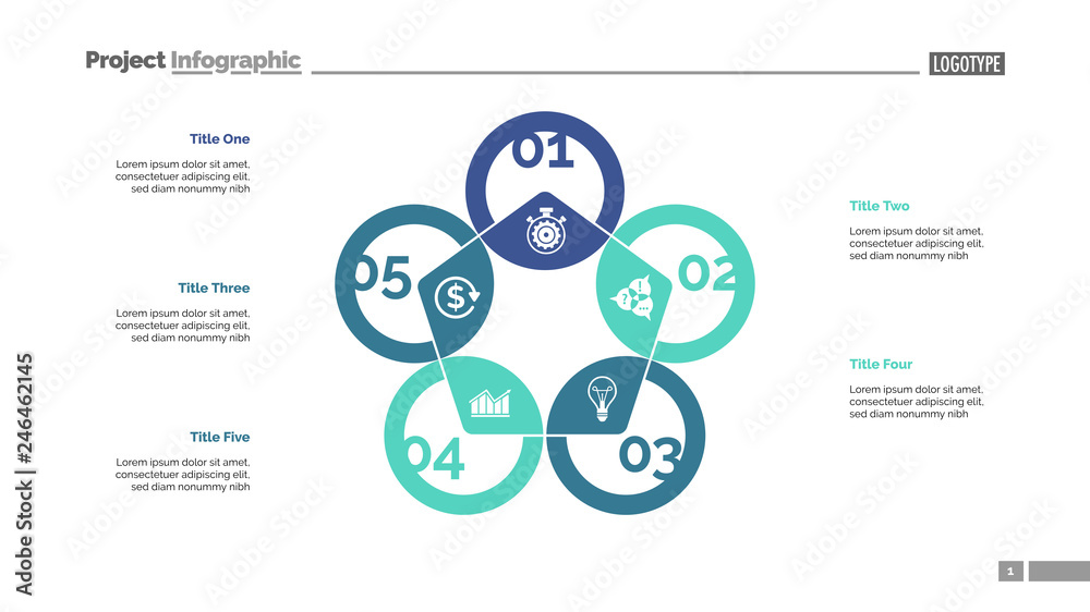 Pentagon chart. Process diagram, cycle graph, layout. Creative concept ...