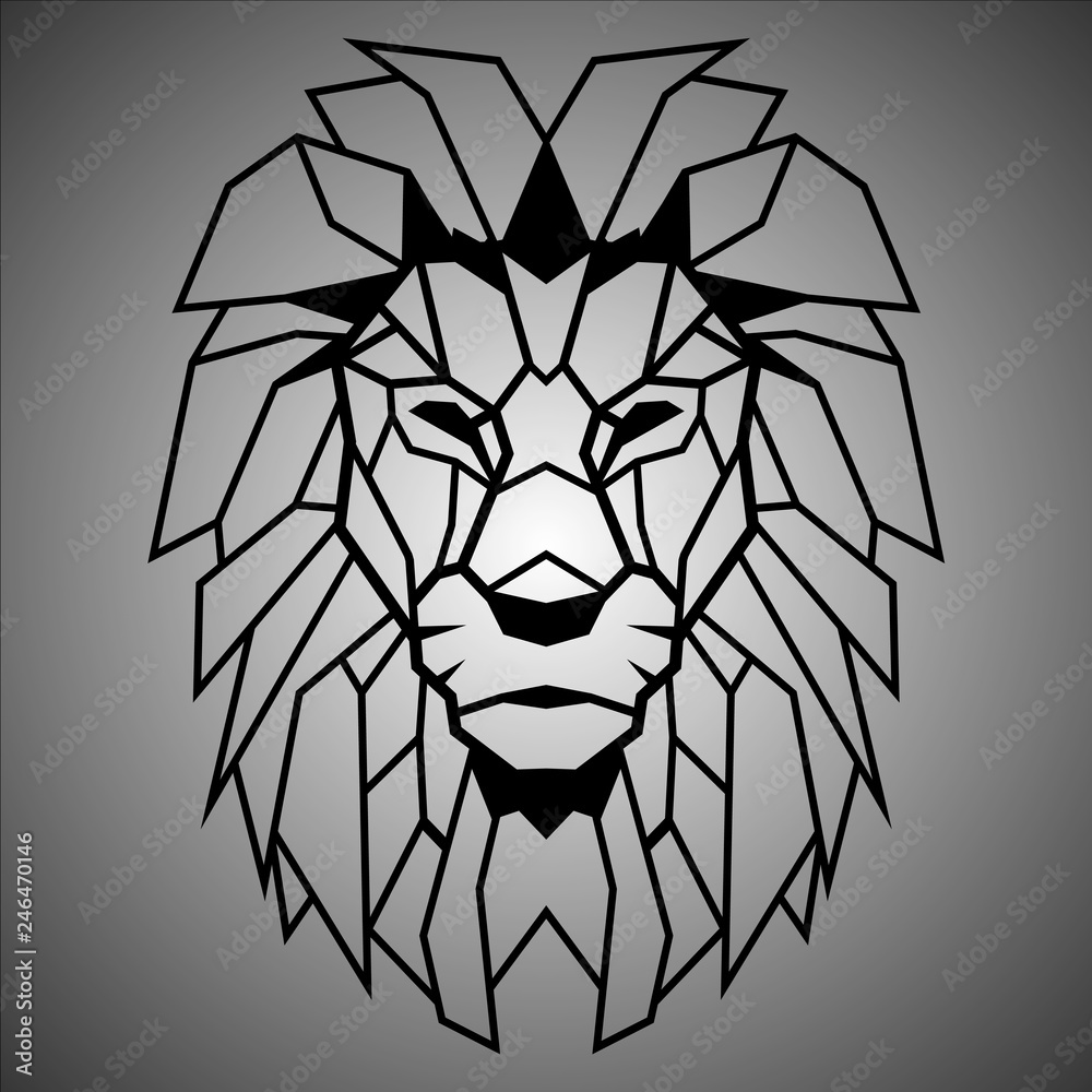 lion polygon Stock Vector | Adobe Stock