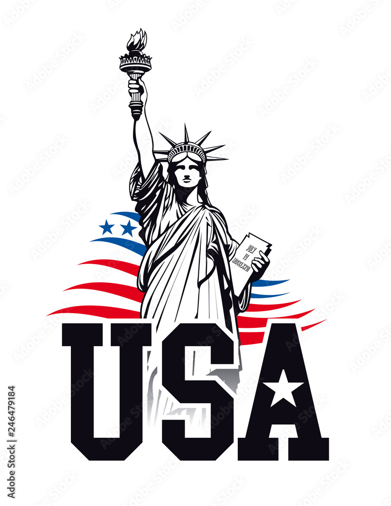 Statue of Liberty, USA. Vector Stock Vector | Adobe Stock