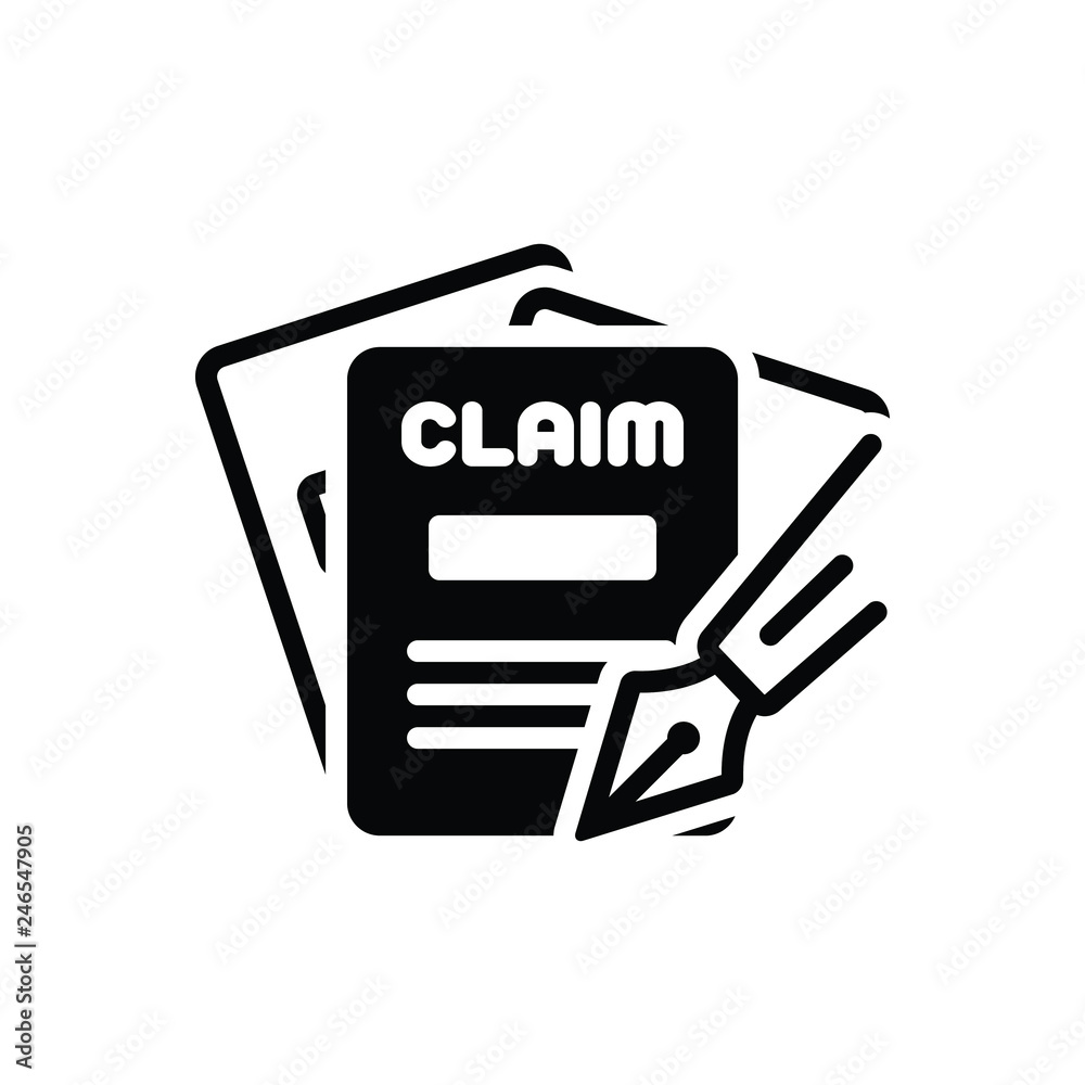 Black solid icon for claims Stock Vector | Adobe Stock