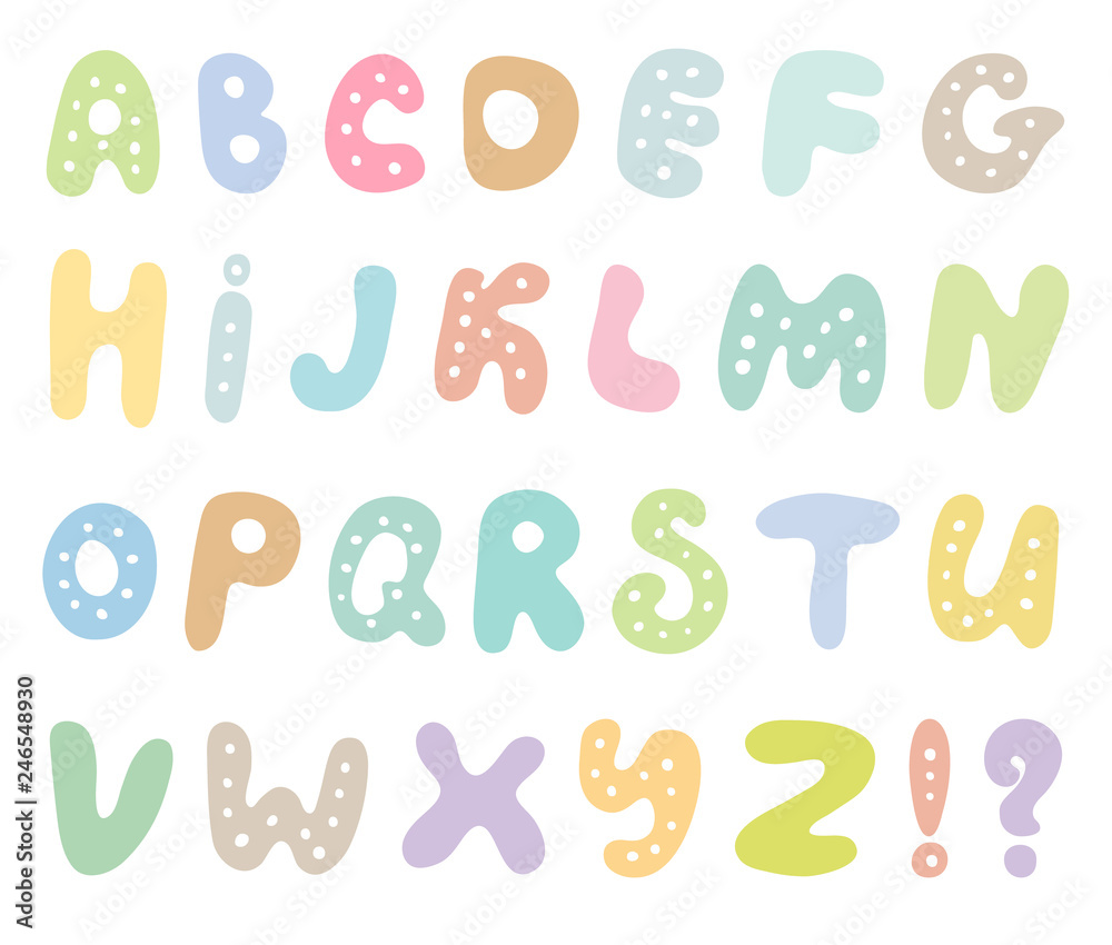 Hand drawn abc vector set isolated on white background. Cute doodle ...