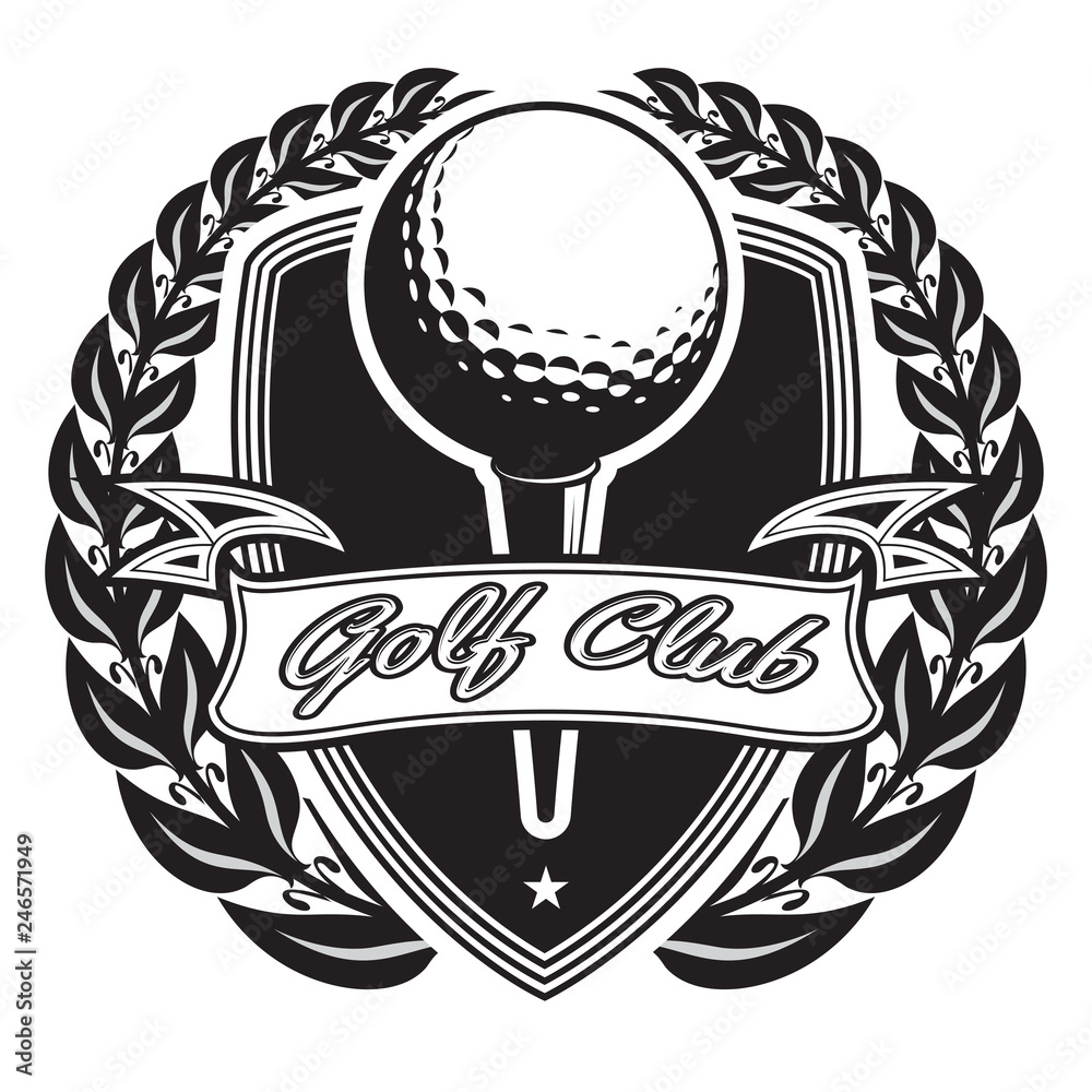 Vector label of golf. Logo of golf championship. Vector illustration ...