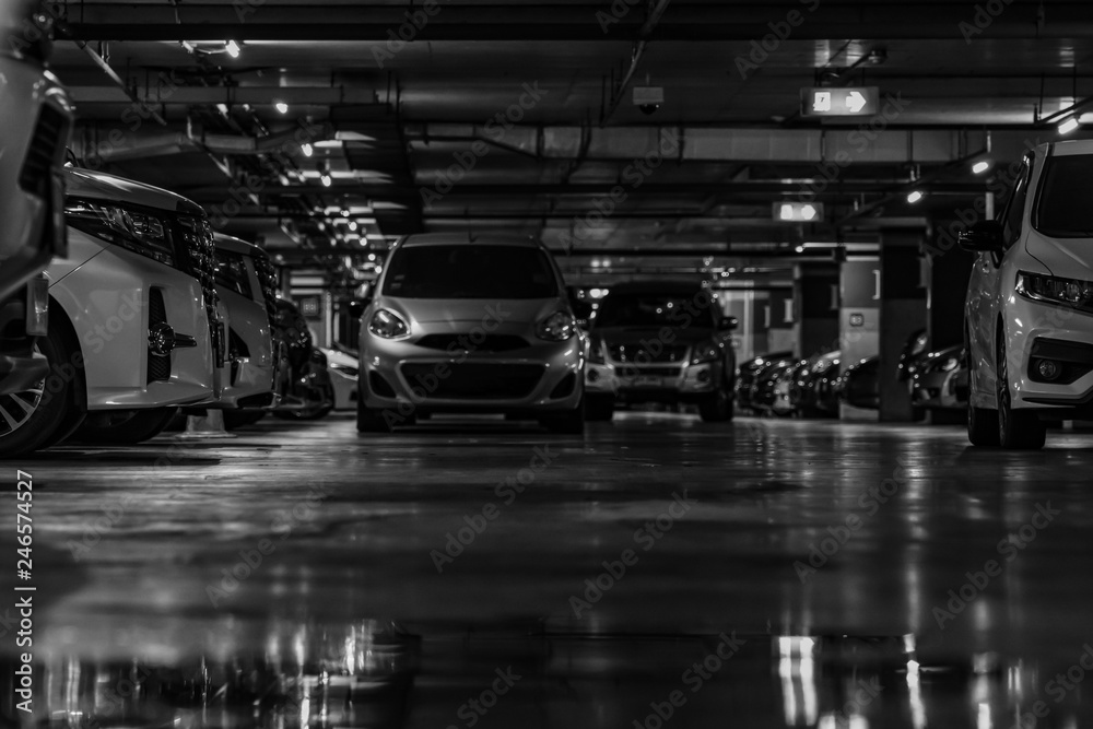 Mall Parking Lot At Night