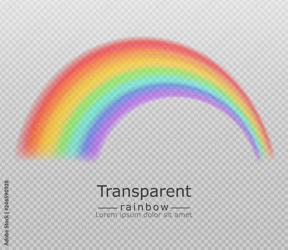 Colorful rainbow Vector realistic. Transparent background templates ...