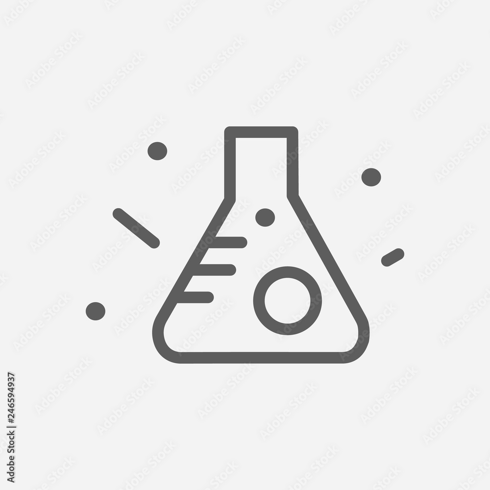 Chemical bulb icon line symbol. Isolated vector illustration of icon ...