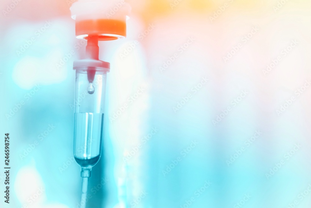 Saline iv drip fluid intravenous drop hospital room,medical concept ...