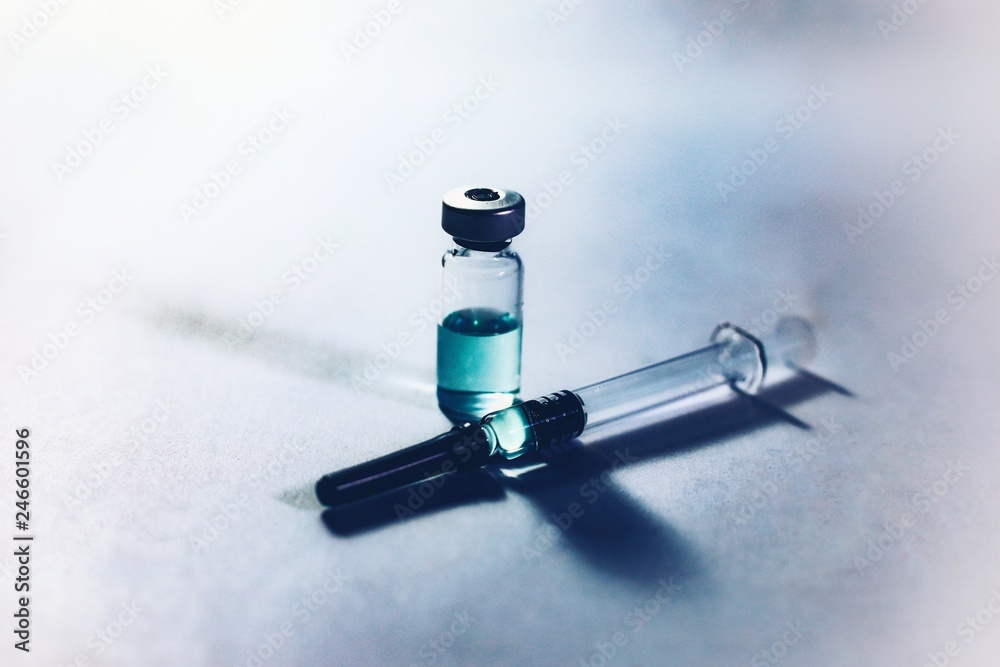 Medication drug needle syringe drug,medical concept flu shot vaccine ...