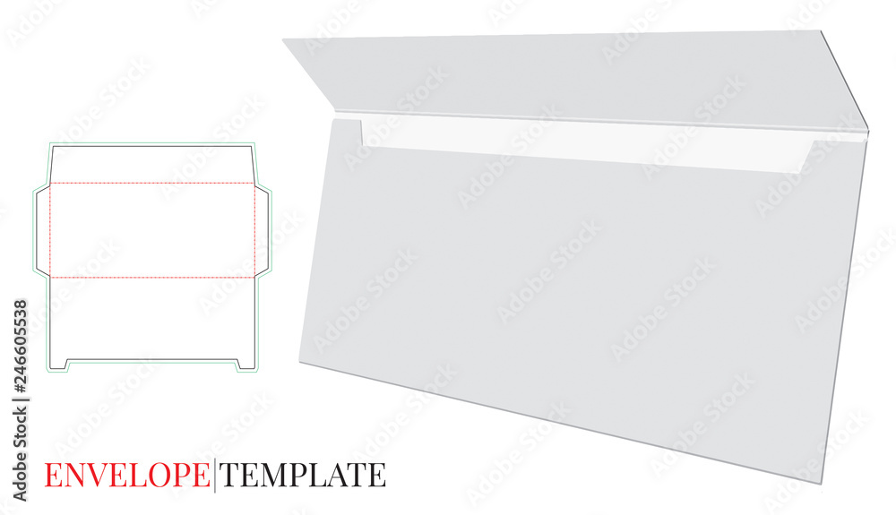 Envelope Template with die line, Vector Envelope Design, isolated on ...