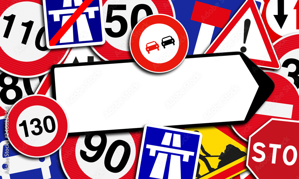 Panneaux code de la route Stock Illustration | Adobe Stock