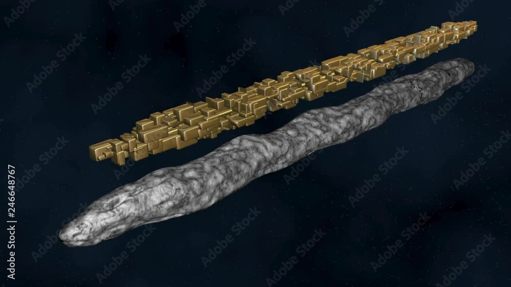 Oumuamua interstellar object, alien probe, asteroid, comet . 3d ...