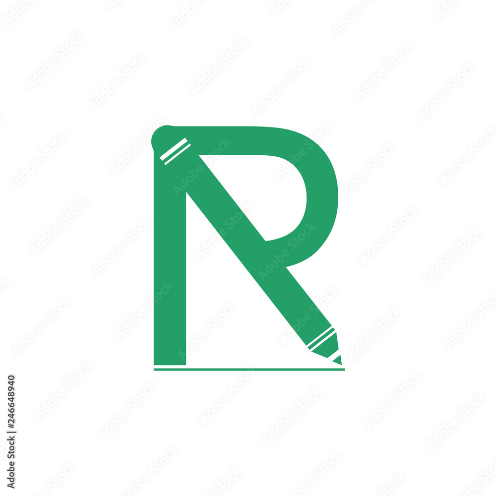 letter r pencil education logo vector Stock Vector | Adobe Stock
