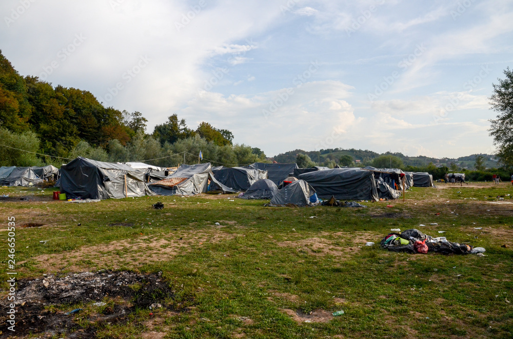 A humanitarian catastrophe in Refugee And Migrants Camp In Bosnia And ...
