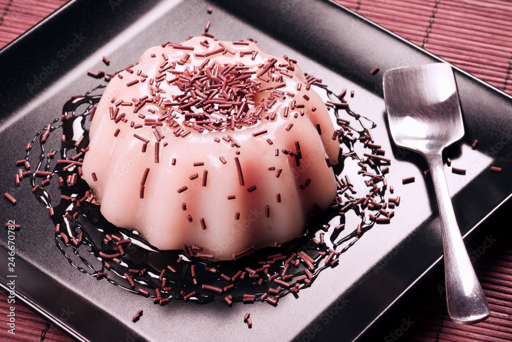 pink pudding dessert Stock Photo | Adobe Stock