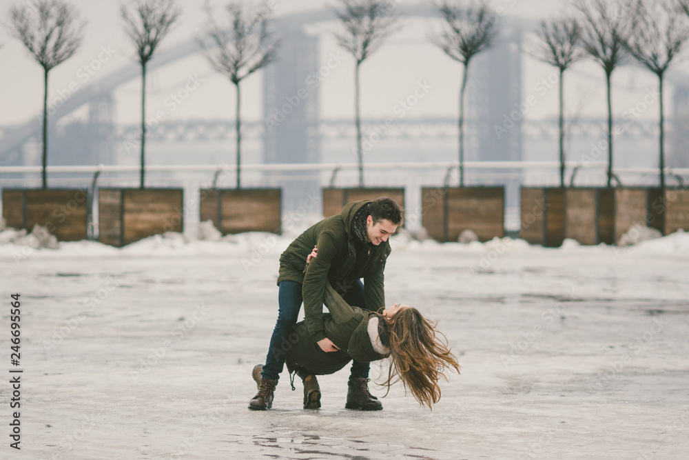 Falling On Ice Couple