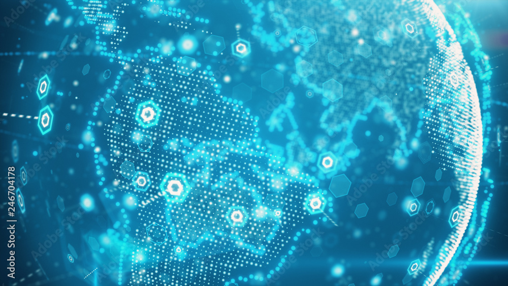 3d illustration of Digital planet earth data abstract of a ...