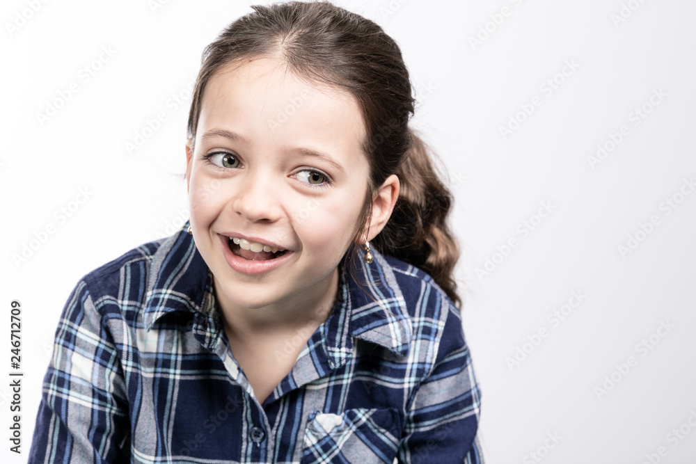 9 years old girl portrait Stock Photo | Adobe Stock