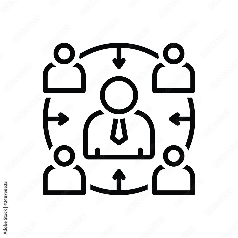 Black line icon for facilitator Stock Vector | Adobe Stock