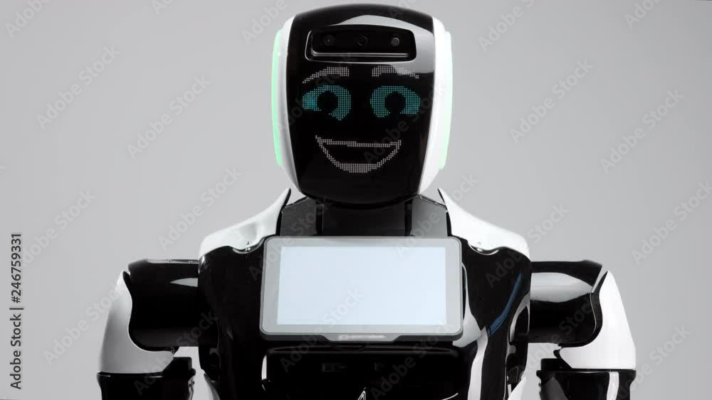portrait of a modern robot with an electronic face. Modern Robotic ...