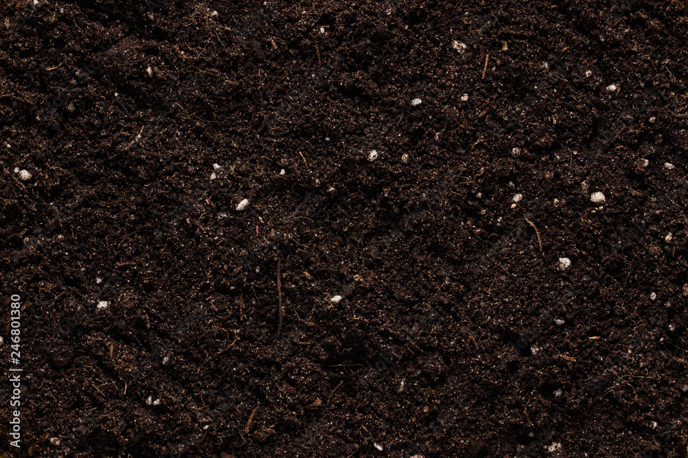 texture of a universal soil with mineral fertilizers for planting ...