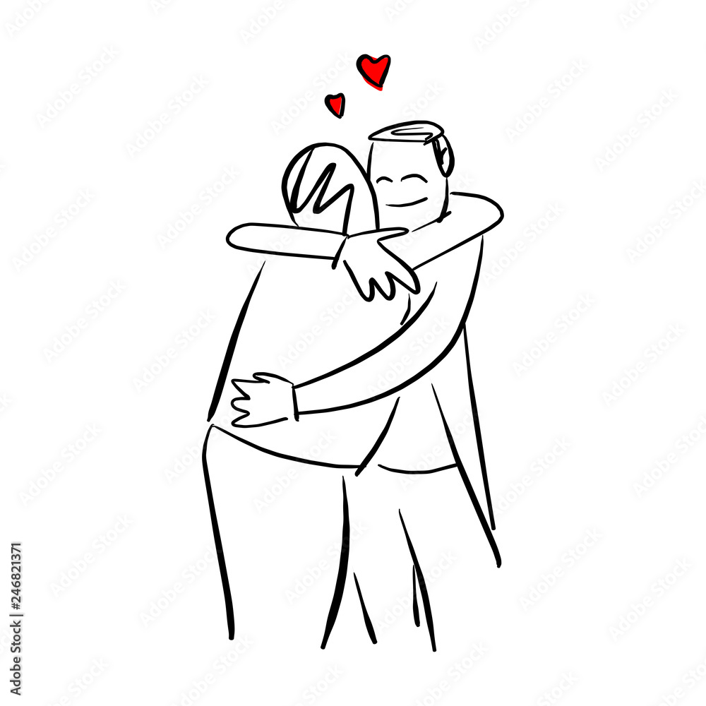 People Hugging Drawings